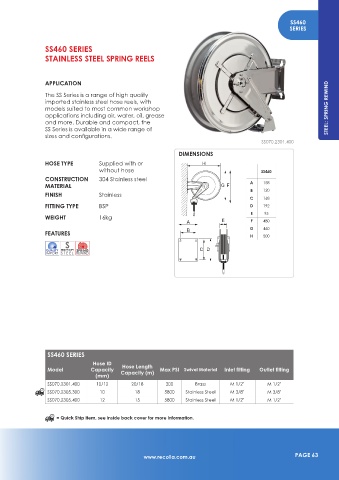 Page 65 - Recoila Hose and Cord Reels Catalogue - 23rd Edition