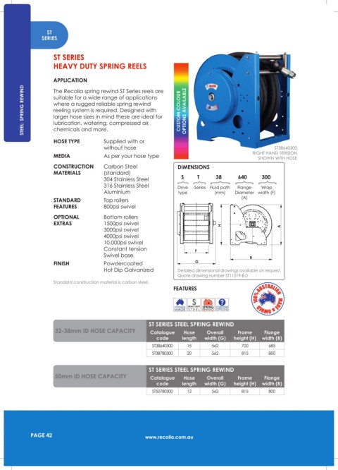 Page 42 - Recoila Hose and Cord Reels Catalogue - 23rd Edition